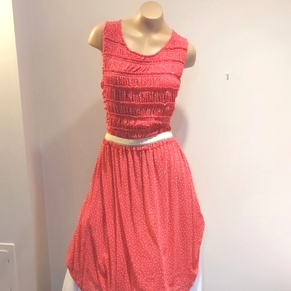 Anthropologie | Dresses | Nwt Postage Stamp Anthro Polka Dot Orange And ...